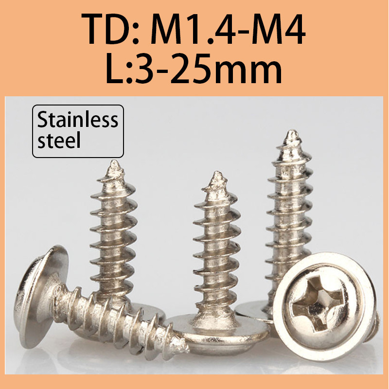 สกรูสเตนเลส 304 หัวกลม พร้อมปะเก็น PWA M1.4-M1.7-M2-M2.3-M2.6-M3-M4 | Shopee Thailand