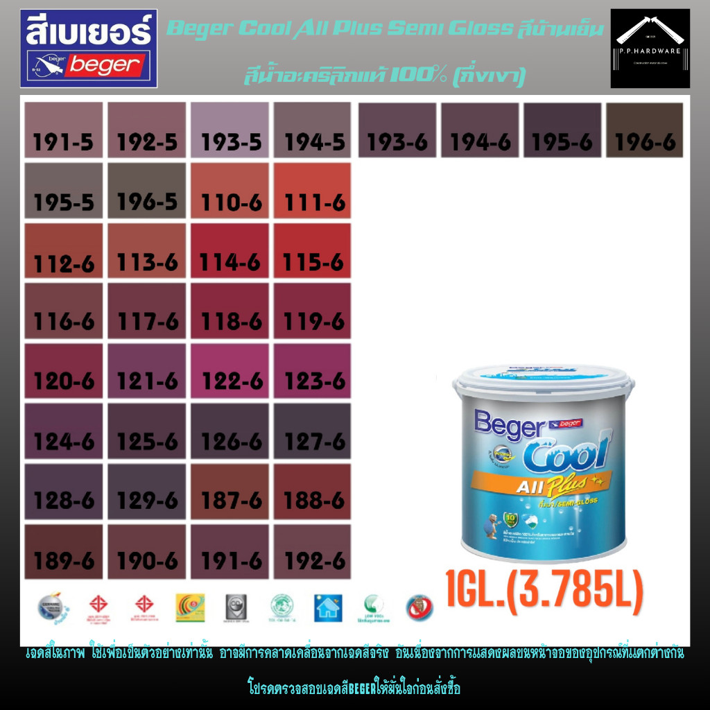 Beger สีภายนอก+ภายใน สีทาบ้าน สีน้ำอะคริลิก สีบ้านเย็น กึ่งเงา Beger ...