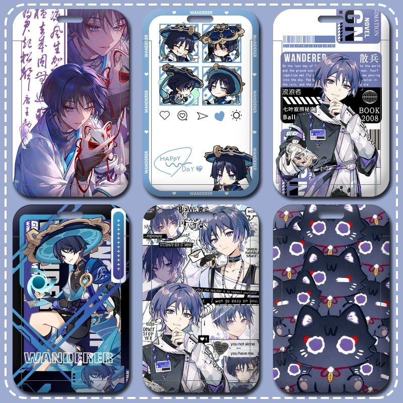 Genshin Impact Wanderer Scaramouche DIY นักเรียน ID ผู ้ ถือบัตรส ่ วน ...