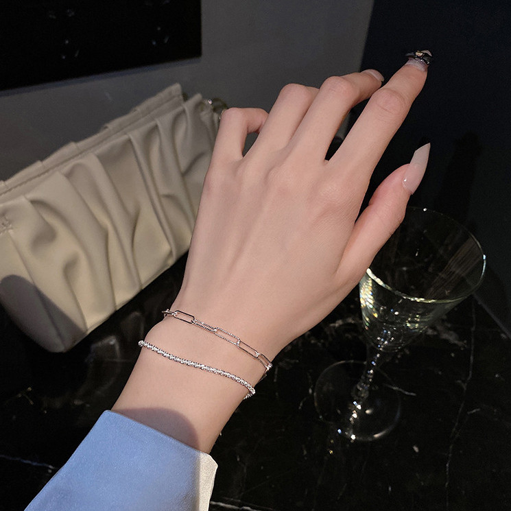 สาวน ่ ารัก Bling Shine ลูกปัดเงินสร ้ อยข ้ อมือมุกสร ้ อยข ้ อมือ ...