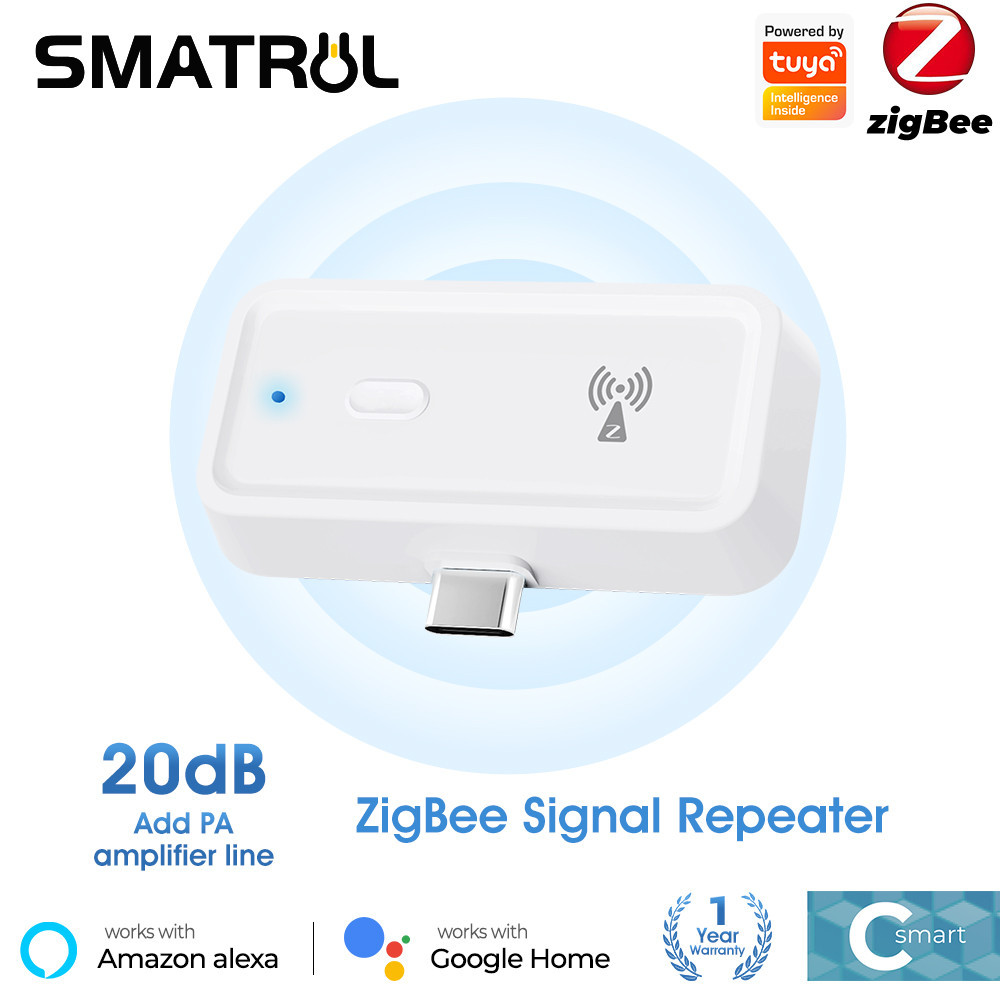 สมาร์ท Zigbee Range Extender ไร้สาย Repeater Booster Type-C ผ่านผนัง 2 ...