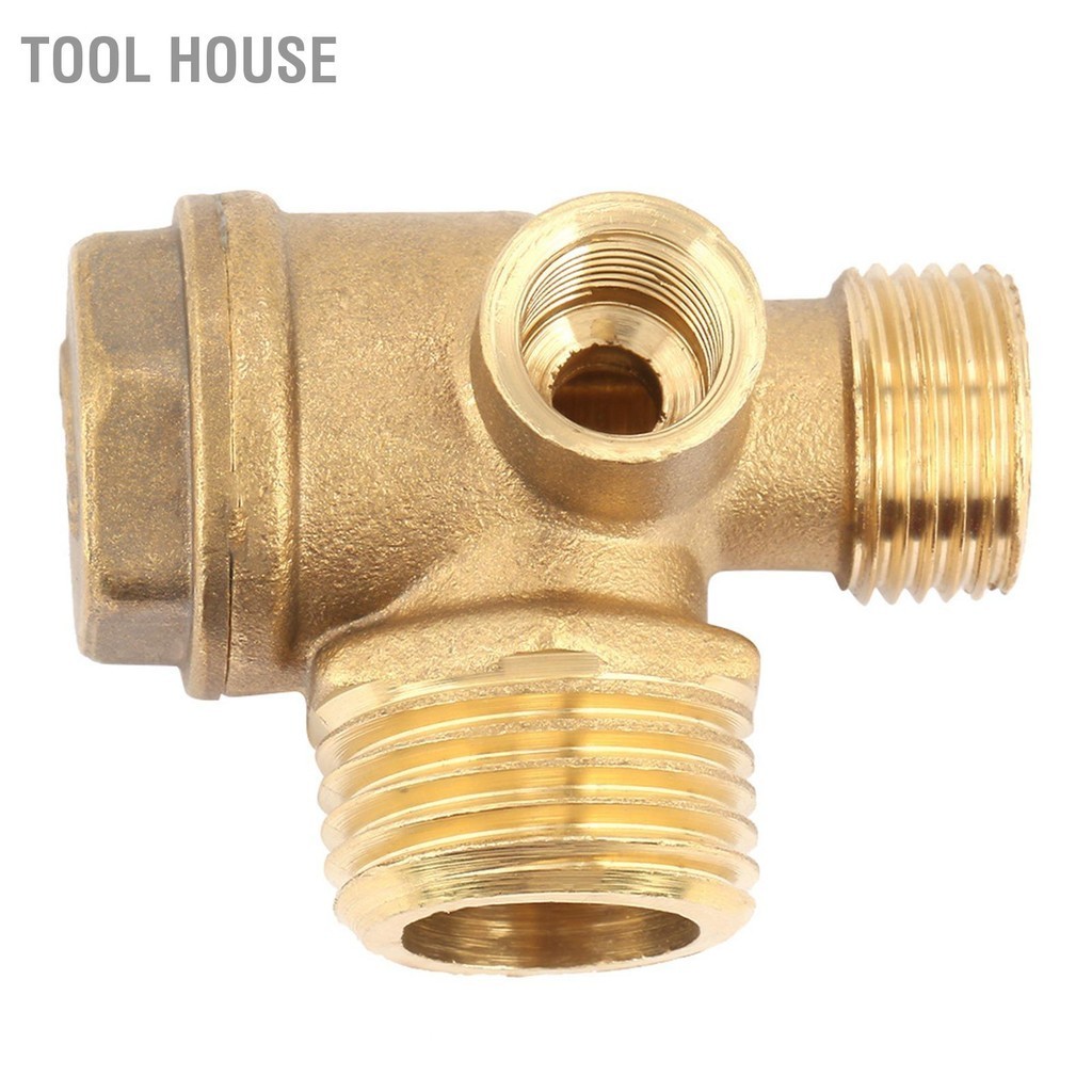 Tool House 3 Port Brass Air Compressor Male Threaded Check Valve Tube ...