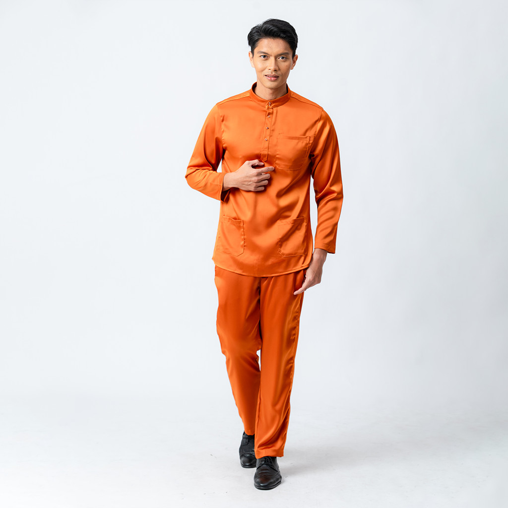 [RAYA 2025 SEDON SERIES] DAPPER Orange Slim Fit Baju Melayu - 706BMS ...