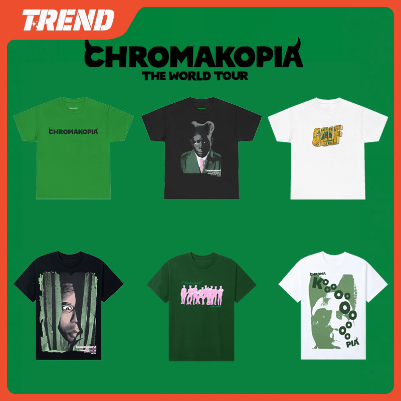 2025 Tyler the Creator Chromacopia World Tour Merch ผ้าฝ้ายเสื้อยืด ...