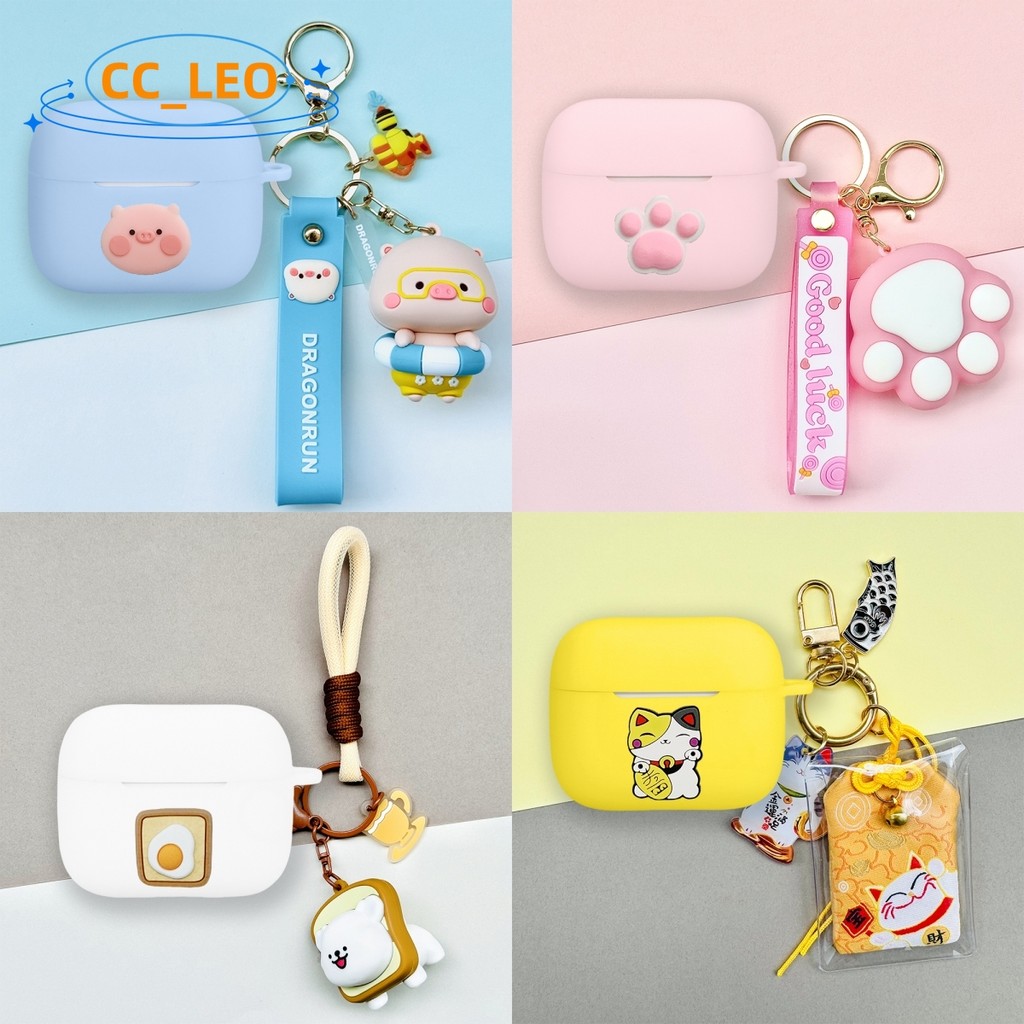 For OPPO Enco Buds3 Pro Case Cute Fortune Cat Piggy Keychain OPPO Enco ...