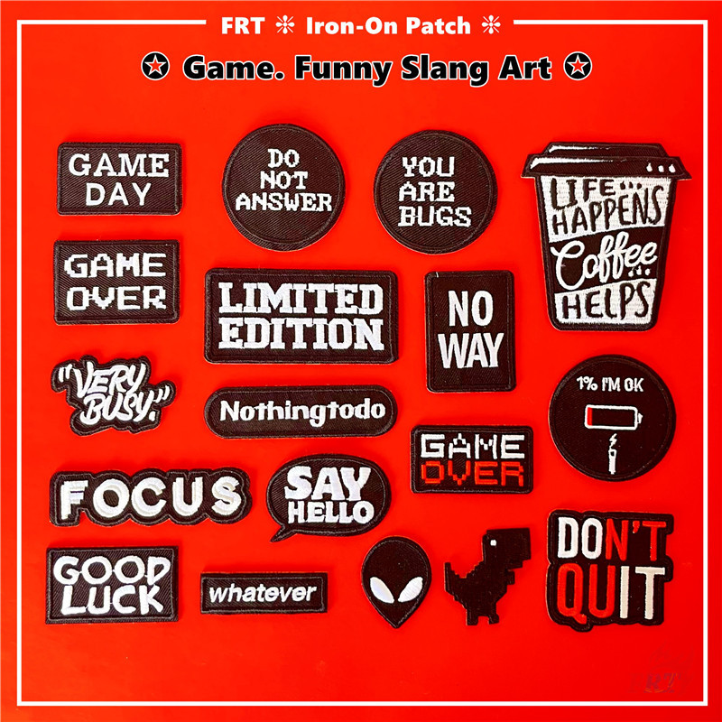 ☸ เกม. แผ่นแปะรีดร้อน Slang Art ตลก ☸ 1 ชิ้น DIY เย็บบนเหล็กบนป้ายแพทช์ ...