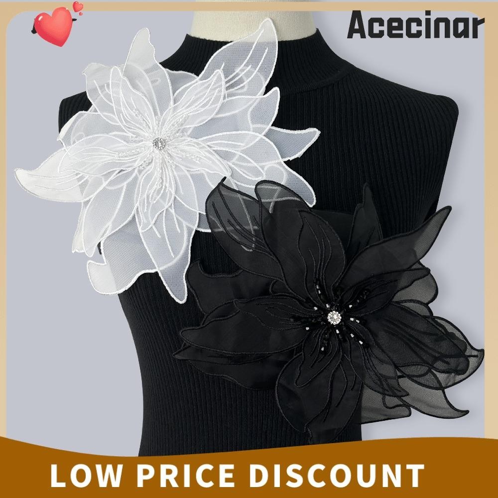 Acecinar เข็มกลัด ปักลูกปัดคริสตัล รูปดอกไม้ สามมิติ อุปกรณ์เสริม ...