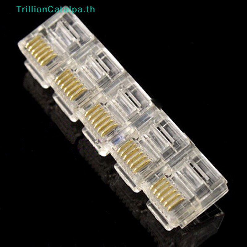 Trillioncatalpa RJ11 Modular Plugs 6P6C สําหรับ Solid 100 ชิ้นตัวเชื่อม ...