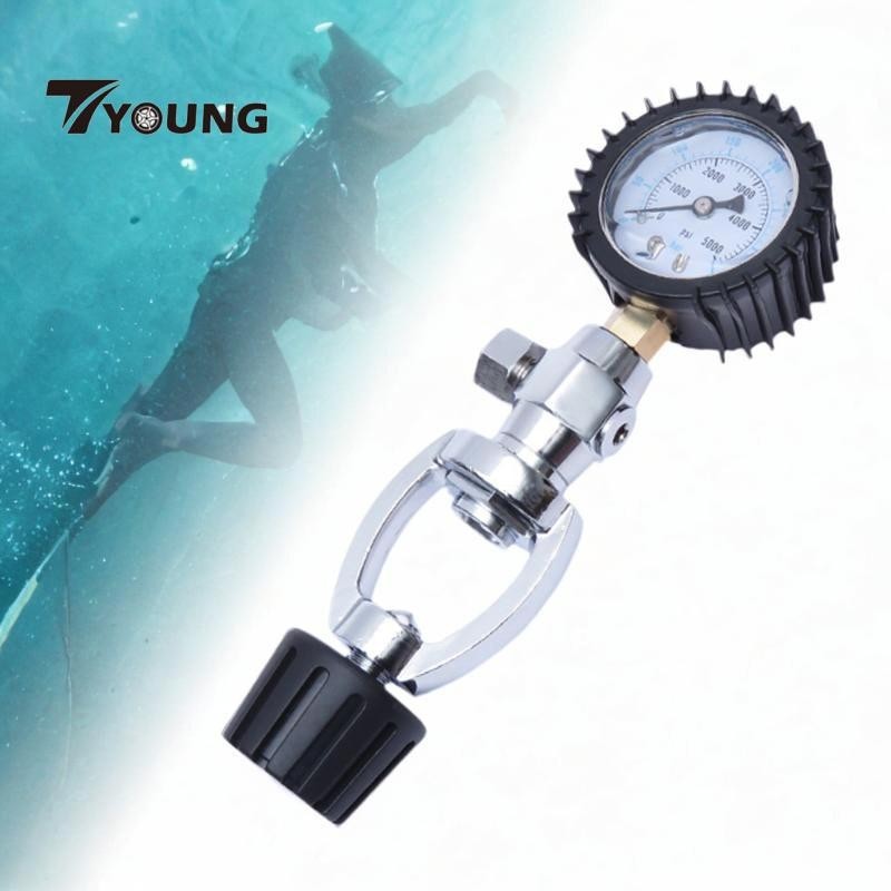 [ Yoke Tank Pressure Checker Equipment,Glycerin Filled Compact Scuba ...