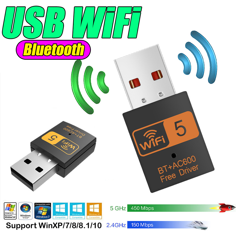 ส่งจากไทย USB WiFi BT+AC600 Bluetooth Adapter 600Mbps Dual Band 2.4G / 5G Hz Wireless Network PC ...
