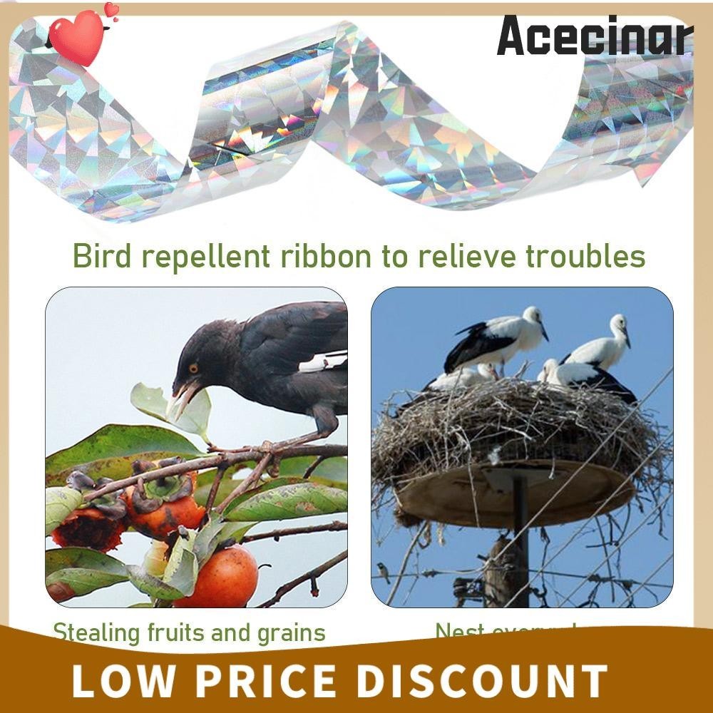 Acecinar เทปไล่นกสะท้อนแสง Farmland Supplies Orchard Garden Repeller ...