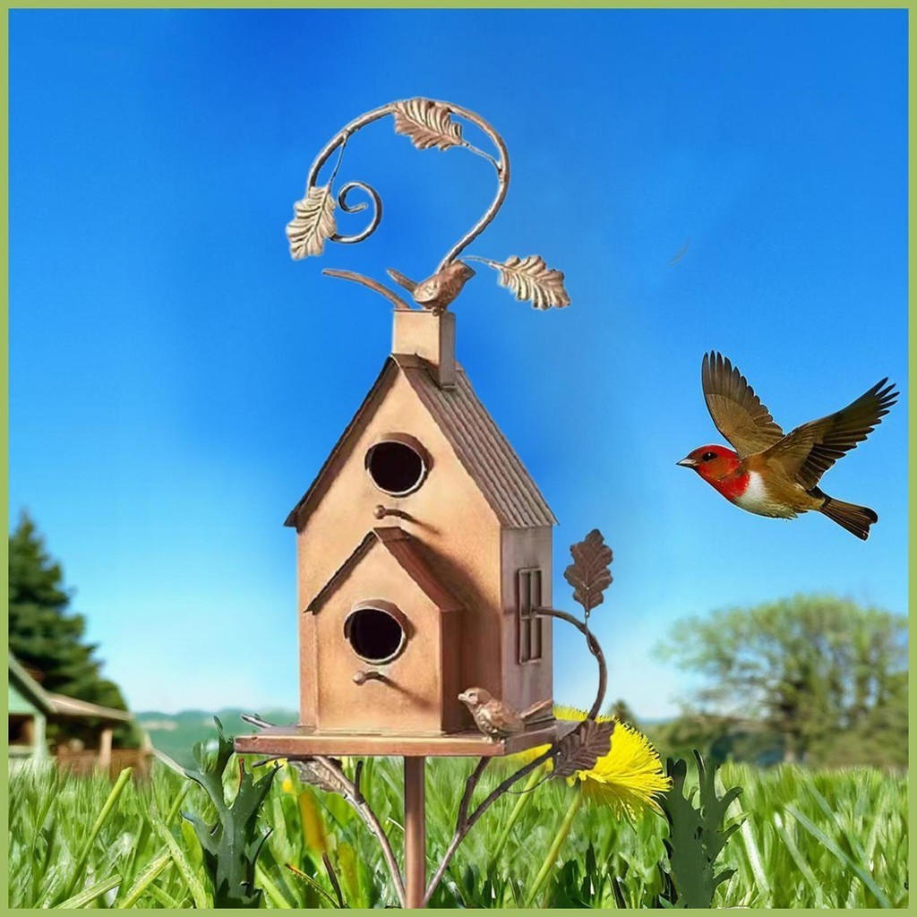 Bird Feeder House Stake Bird Nest พร้อมเสาสวน Stakes Bird Cage Bird ...