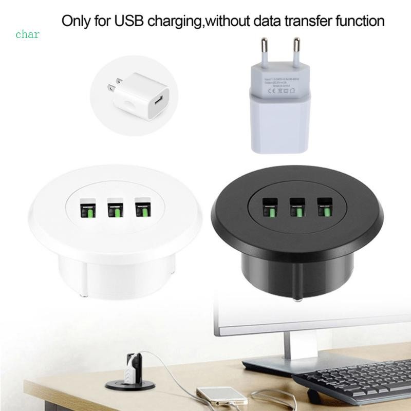 Char Desktop Power Grommet แหล่งจ่ายไฟ USB แบบฝังพร้อมพอร์ต USB ซ็อกเก็ ...