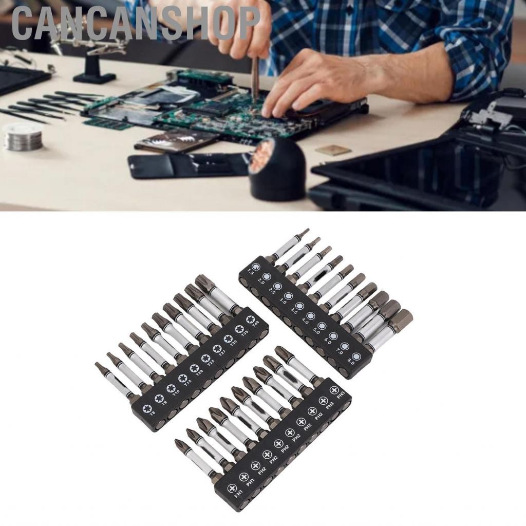 Cancanshop 30pcs Impact ไขควงบิตชุด D2 โลหะผสมเหล็กแม่เหล็ก 2 ใน hex ...