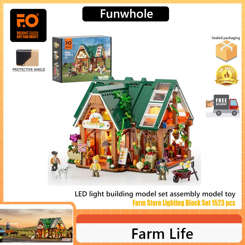 Funwhole Farm Life ชุดโมเดลบล็อกตัวต่อฟาร์มไฟ LED สําหรับผู้ใหญ่ และ ...