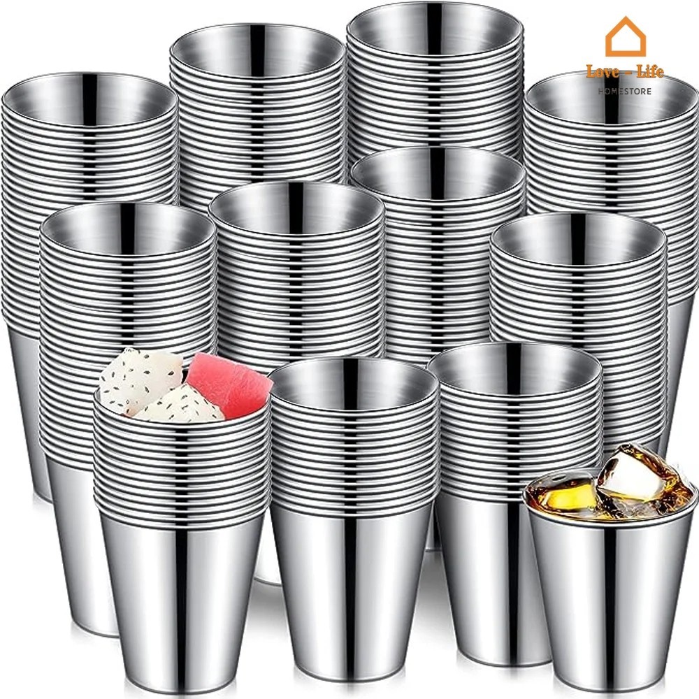 [Stock] 1 Pcs 30/70/170/330ml Stainless Steel Metal Cup/ Beer Coffee ...