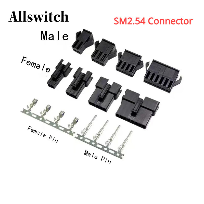 50 ชิ้น JST SM2.54 Connector Pitch 2.54 มม.SM หญิงชายสายไฟปลั๊กซ็อกเก็ต SM-2P SM-2R 2/3/4/5/6/7 ...