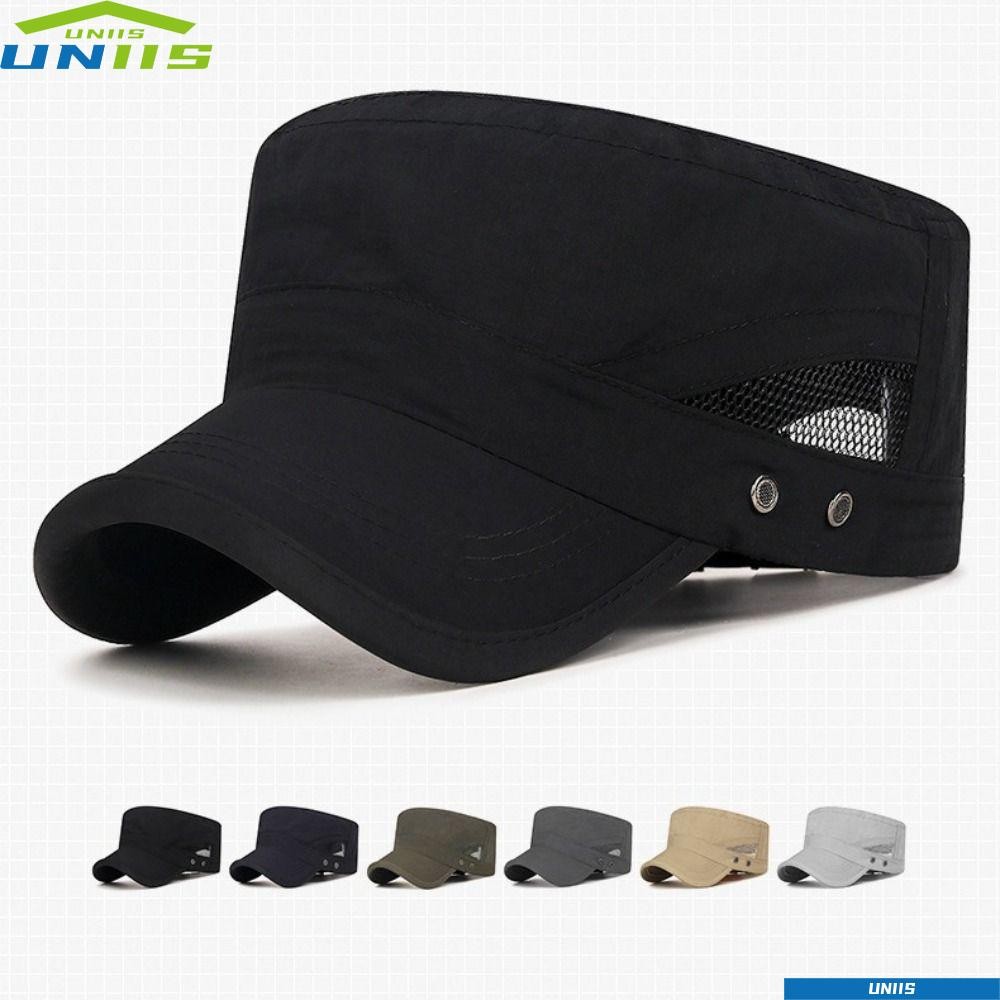 Uniis Flat Peaked Cap, หมวกกันแดดแห้งเร็วระบายอากาศได้, หมวก กระบังหน้าฤดูร้อนโพลีเอสเตอร์แบบ ...