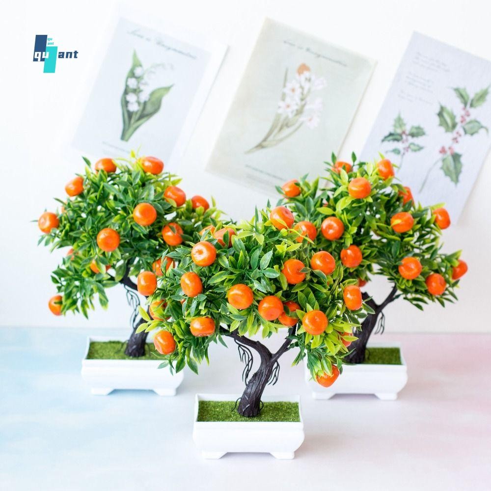 Quantumsky ต้นส้มประดิษฐ์, ต้นผลไม้ประดิษฐ์สมจริงพลาสติก, Creative Handmade ต้นไม้ปลอมกระถาง ...