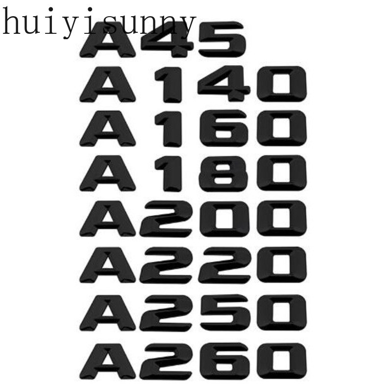 Hys Mercedes Benz 3D alphanumeric โลโก้ trunk badge Decal เงิน A45 A140 ...
