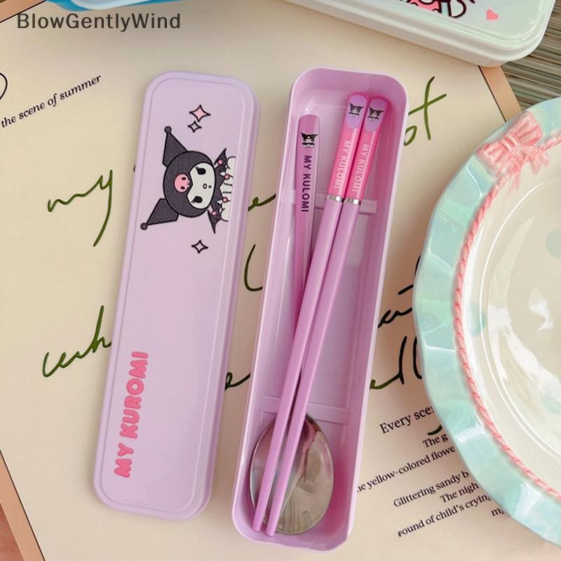 Blowgentlywind Sanrio Hello Kitty ตะเกียบช้อน Kuromi Cinnamoroll ชุด ...