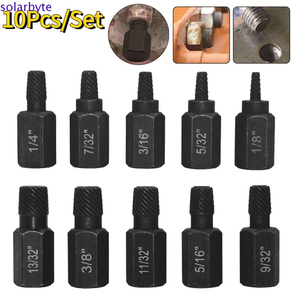 Solarbyte 10 ชิ้น Bolt Extractor, สกรูถอดชุดสกรู Bolt, Multi-Spline Demolish Easy Out Stripped ...