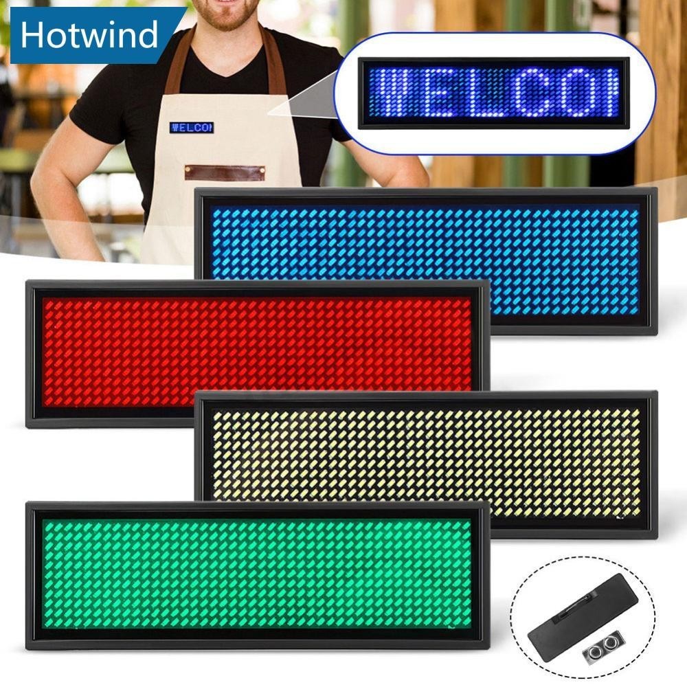 Hw Mini LED Digital Programmable Scrolling Name Message Tag Sign A1Z3 ...