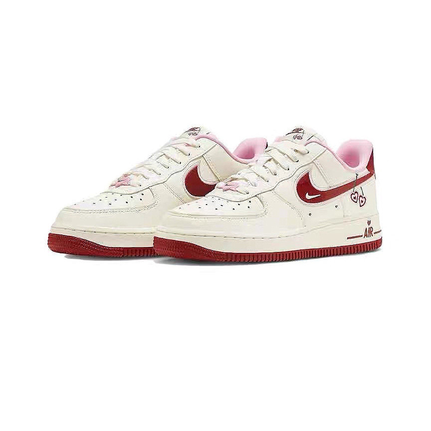 ต้นฉบับ 100%! Nike Air Force1 AF1 Force One สีขาวสีชมพูวันวาเลนไทน์ ...