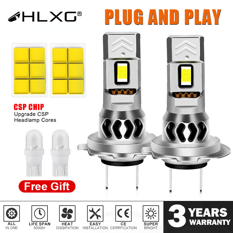 Hlxg H4 H7 H11 Led ไฟหน้าหลอดไฟ Canbus High Low Beam 1:1 9005 9006 9012 รถ Turbo Led ไดโอดโคมไฟ ...