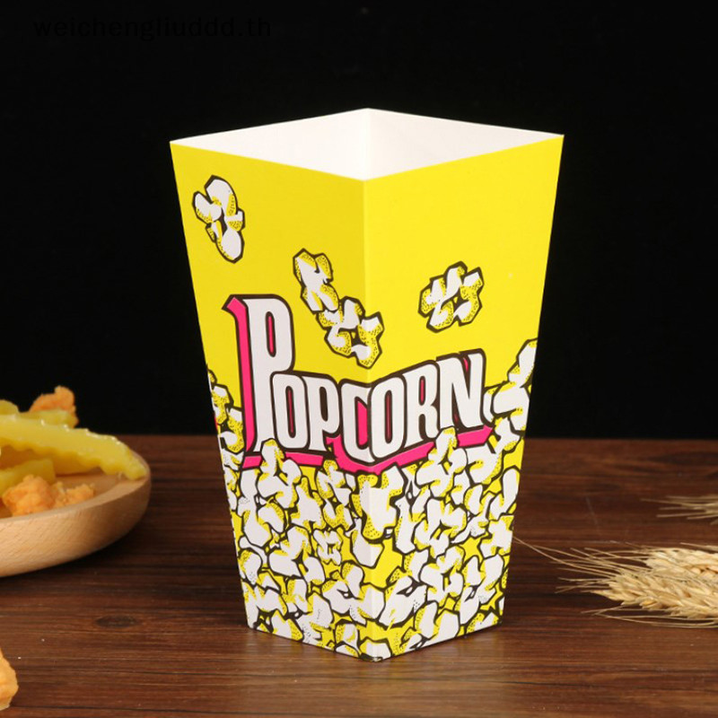 Th 10 ชิ้นลาย Popcorn กล่องกระดาษถังสีแดงสีขาวลายถุงขนมสําหรับอาบน้ํา ...