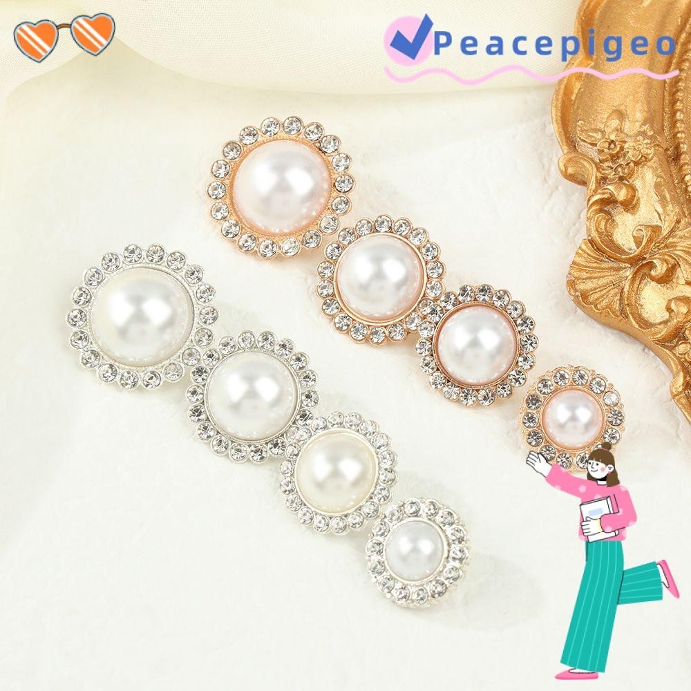 Peacepigeo 10 ชิ้น Pearl เสื้อผ้าปุ่มคุณภาพสูงเย็บปักถักร้อย DIY จักรเย็บผ้าอุปกรณ์เสริม ...
