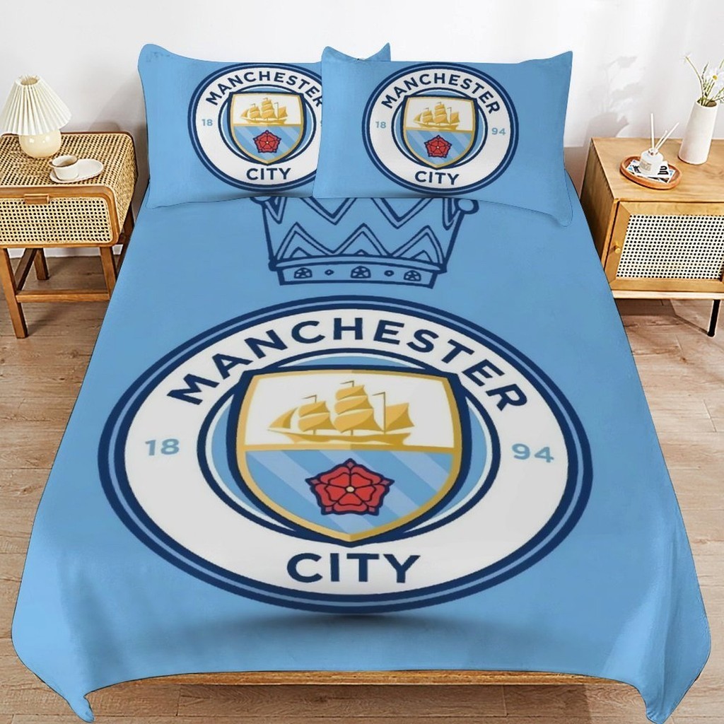 Manchester City WFC 3in1 ชุดผ้าปูที่นอนติดตั้งโพลีคอตตอนลายน่ารัก ...