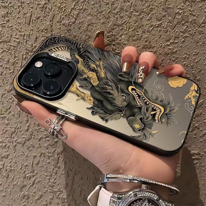 Cool IMD Hybrid Dragon Motif Case เหมาะสําหรับ iPhone 7/8/Plus 11/12/13 ...