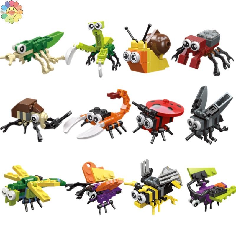 Gogo แมลงสัตว์ดิจิตอลชุด Mini Building Block ของเล่นปริศนาประกอบ 3d ...