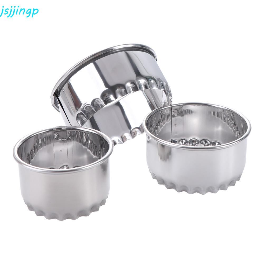 Jsjjingp 3 ชิ้น/เซ็ตรอบเครื่องตัดบิสกิต,สแตนเลส Rust-proof เกี๊ยว Wrapper แม่พิมพ์,หลายขนาดเงิน ...