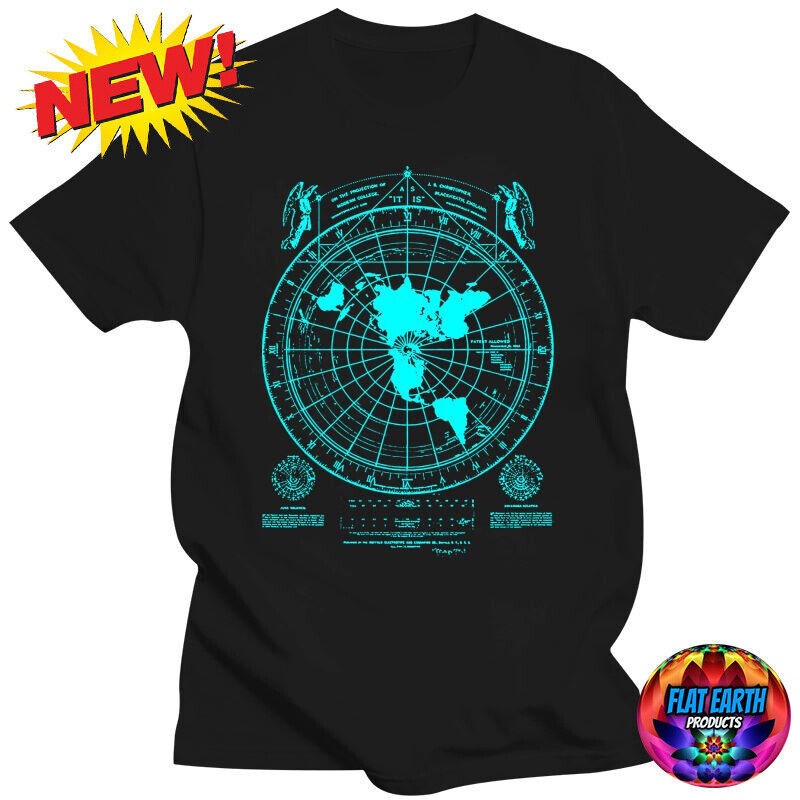 เสื้อยืด Flat Earth New Standard Map Gleason รุ่น Firmament Black White ...