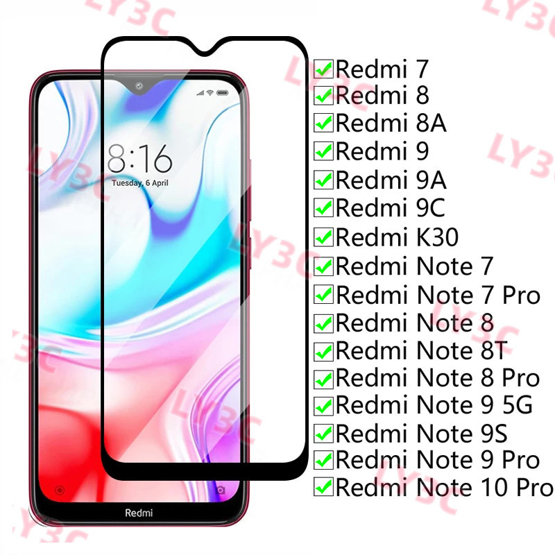 กระจกป้องกันสําหรับ Xiaomi Redmi 7 8 8A 9 9A 9C กระจกนิรภัยป้องกันหน้า ...