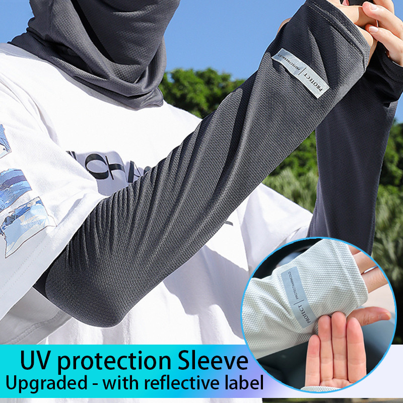 Unisex Sunscreen Ice Arm Sleeves Outdoor UV Protection Elastic Driving ...