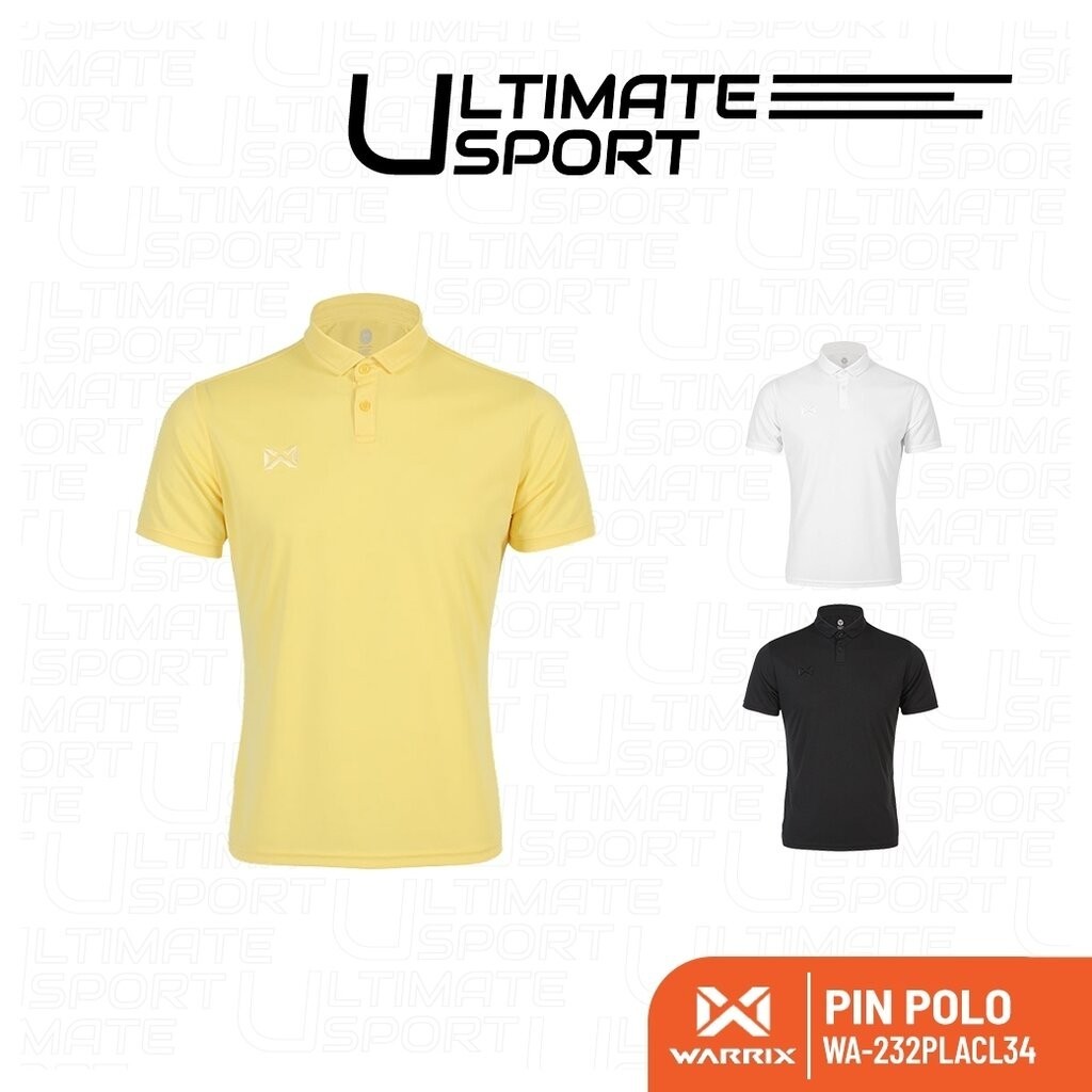 ใหม่ล่าสุด!! WARRIX รุ่น PIN เสื้อโปโลวอริกซ์สีล้วน (WA-232PLACL34) สีใหม่ ดำ/ขาว/เหลืองพาสเทล ...