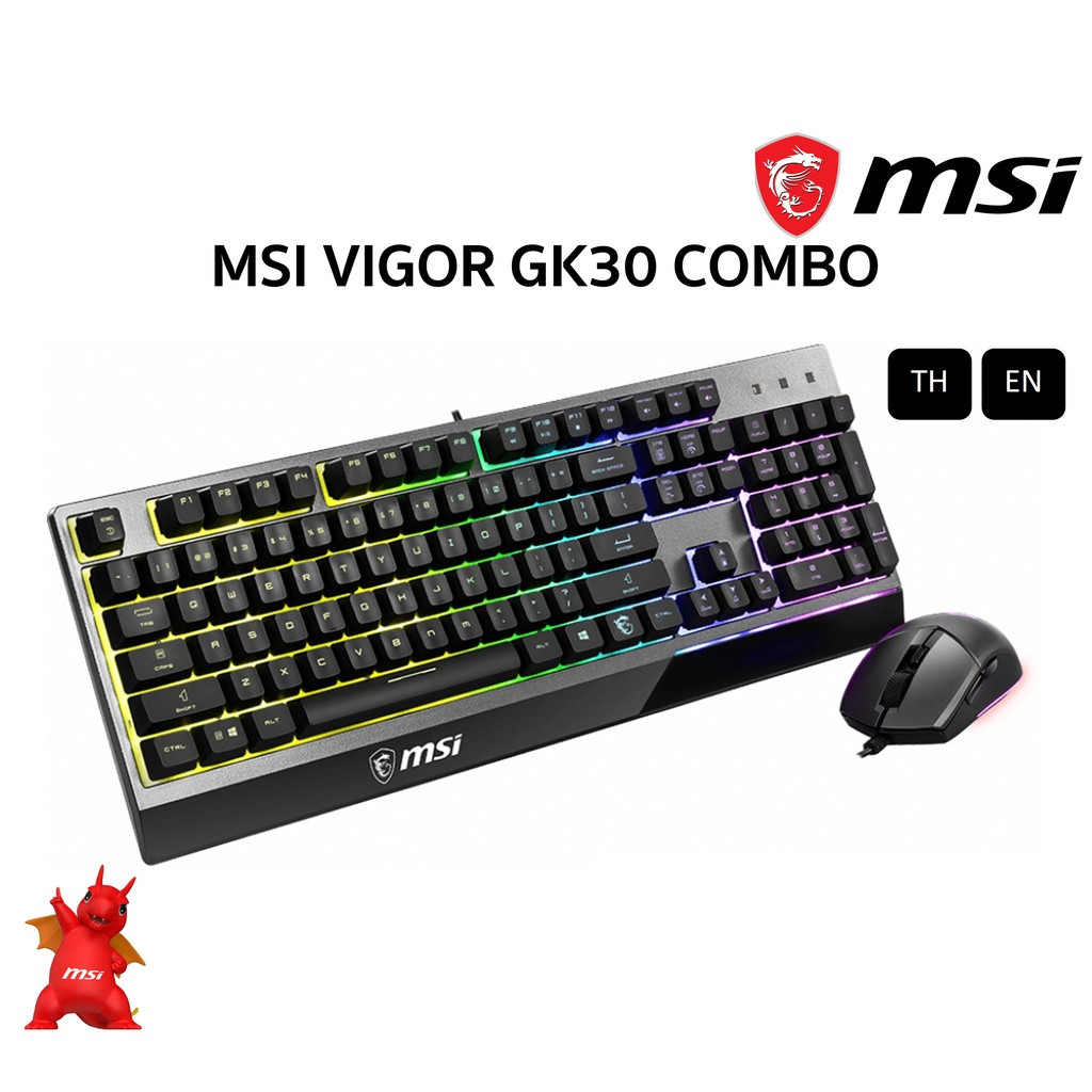 MSI Gaming Keyboard & Mouse VIGOR GK30 COMBO BLACK (TH/EN) + GM11 ...