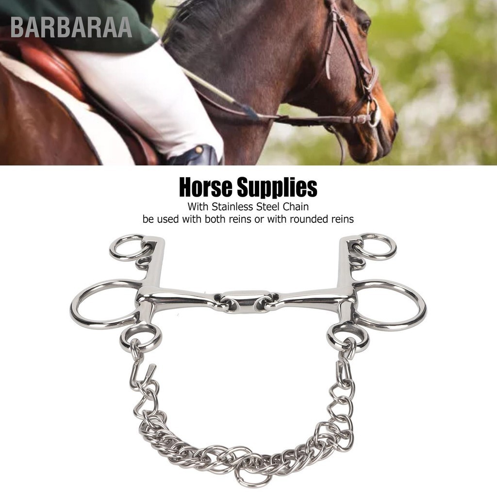 Barbaraa สแตนเลสสตีลม้า Pelham Bit แทะทนความง่ายในการควบคุม Jointed ปาก ...