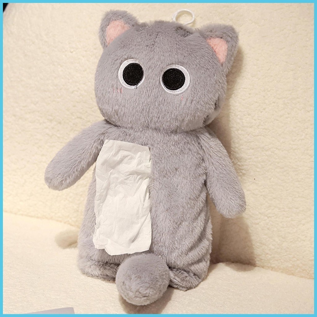 กล่องกระดาษทิชชูใบหน้าผู้ถือ 11.81x4.72x3.94 นิ้วตุ๊กตาแมวผู้ถือสําหรับ ...