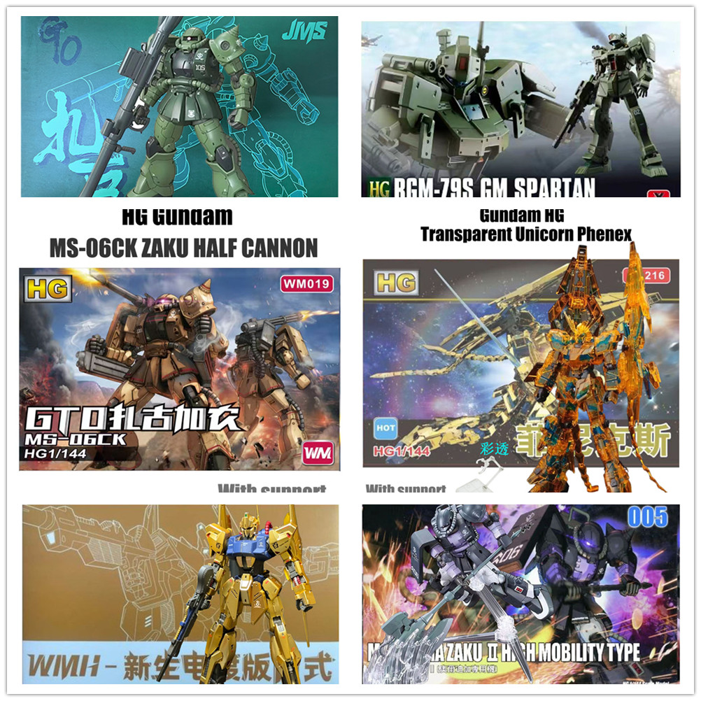 กันดั้ม MS-06CK Zaku Half Cannon Rx-78-2 HG Zaku Unicorn Phenex โปร่งใส GM Spartan Hyaku Shiki ...