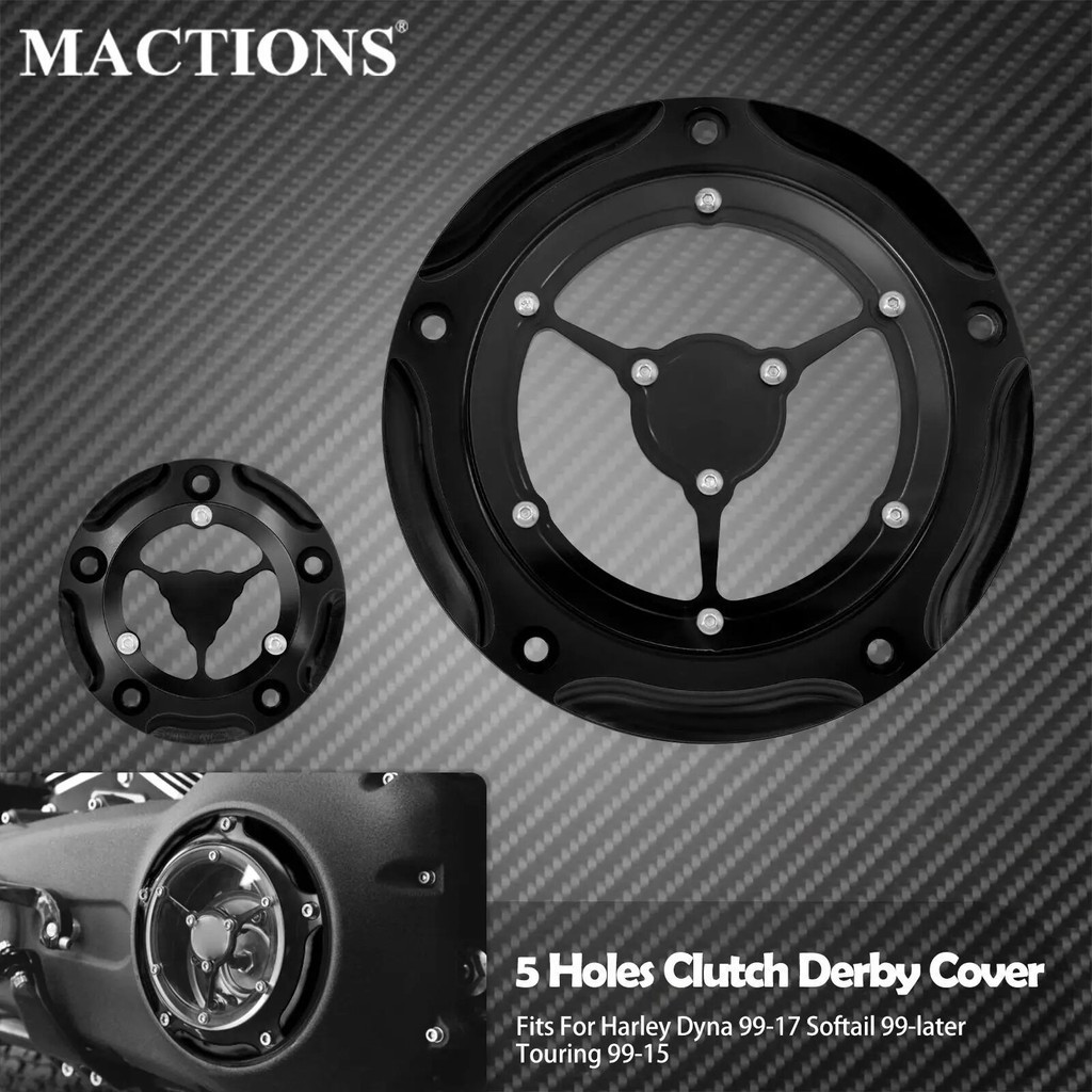BB Motorcycle CNC 5 Hole Derby Timing Timer Cover Engine Cover Black ...