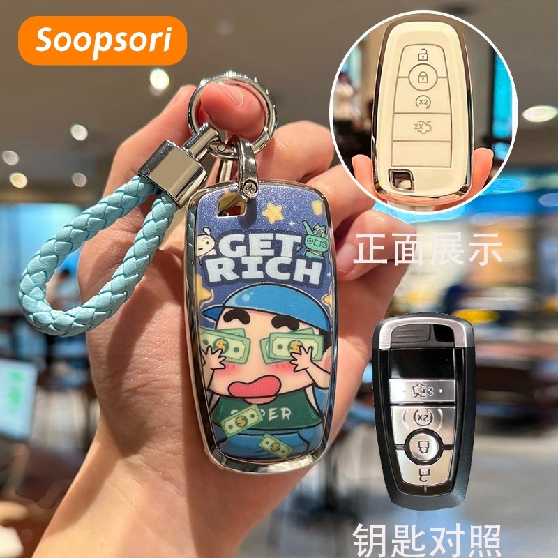 Soopsori สําหรับ Ford Key Fob ฝาครอบกรณี 2/3/4 ปุ่มสําหรับ Ford RAPTOR ...