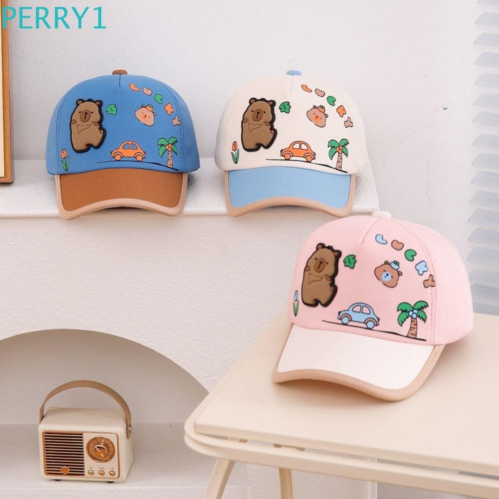 Perry Capybara หมวกเบสบอลเด็ก,ปรับระบายอากาศเด็กหมวกแหลม,การ์ตูนผ้าฝ้าย ...