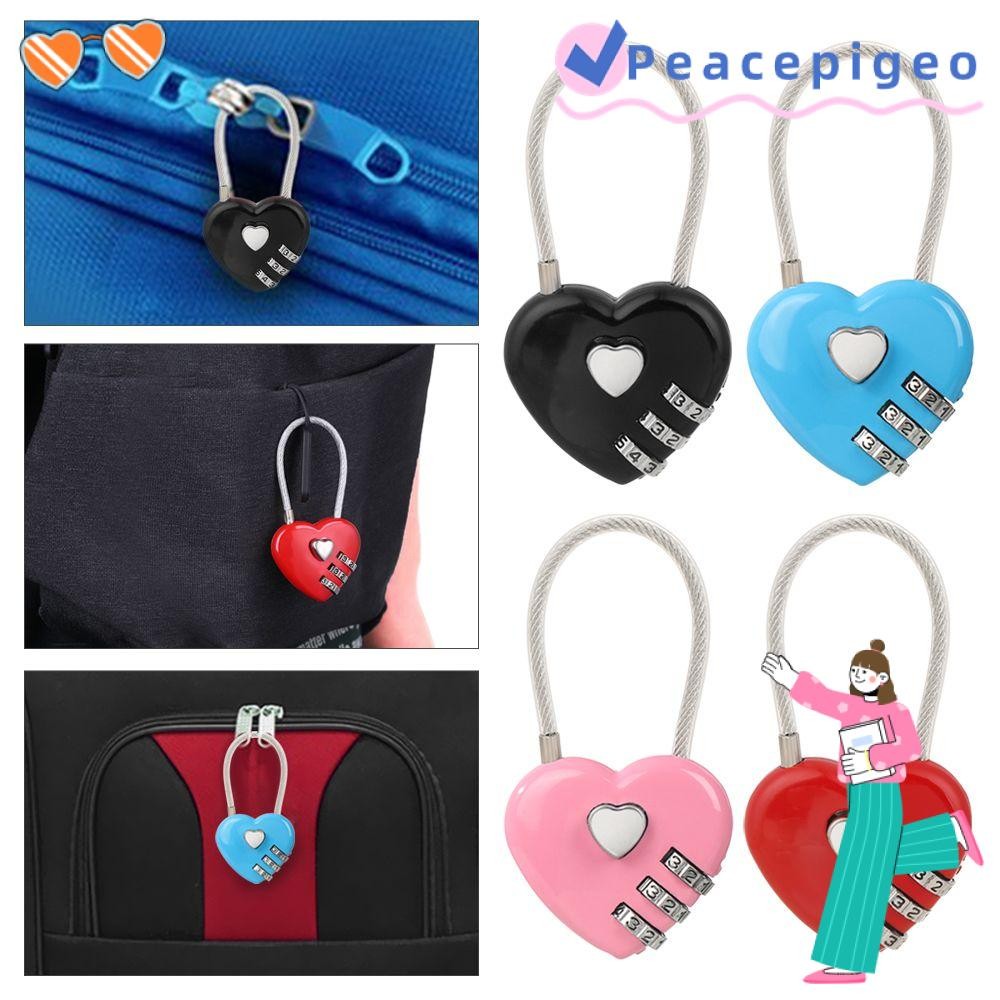 Peacepigeo 1 ชิ้นรูปหัวใจล็อค Locker Supply สังกะสีอัลลอยด์ Dial รวมกระเป๋าเดินทางรหัสกระเป๋า ...