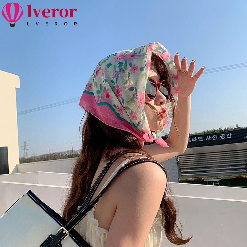 ผ้าขนหนูคาดศีรษะ LVEROR, ดอกไม้พิมพ์ผ้าคลุมศีรษะสไตล์ Pastoral ฝรั่งเศส, หวาน INS สไตล์แถบคาด ...