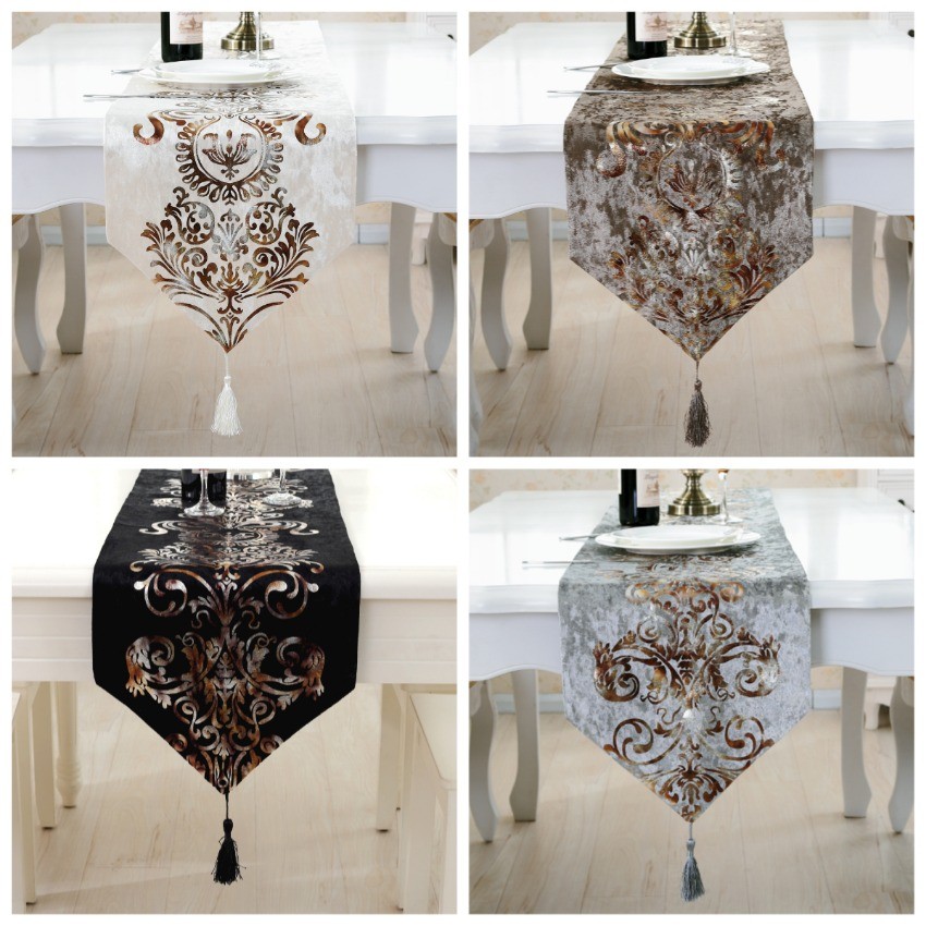 ยุโรปผ้าปูโต๊ะ Runner 4 6 8 ที่นั่ง Kain Alas Meja Hiasan ตาราง ...