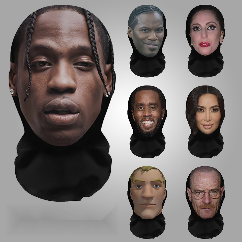 ซีรีส์คนดัง -3D Full Face Mask P Diddy/Kanye ตัวละครจําลองตลก headwear ...